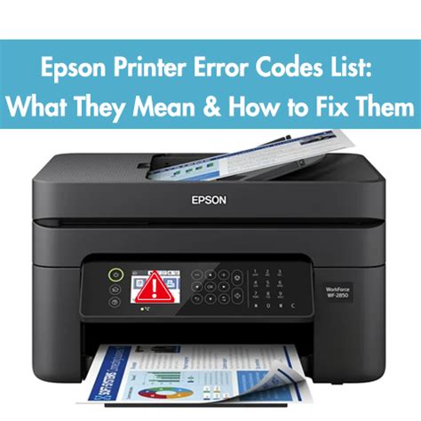 Epson Printer Error Codes List What They Mean