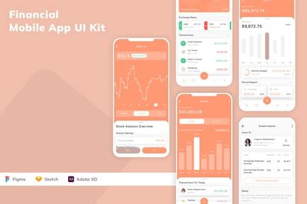 Fintech Solutions Mobile App UI Kit, UX and UI Kits ft. financial ...