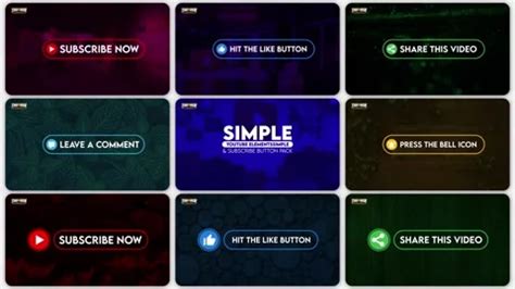 After Effects Simple YouTube Elements And Subscribe Button Pack