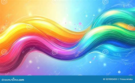 A Vibrant Colorful Wave Of Flowing Gradients In A Dreamy Abstract Design Stock Illustration
