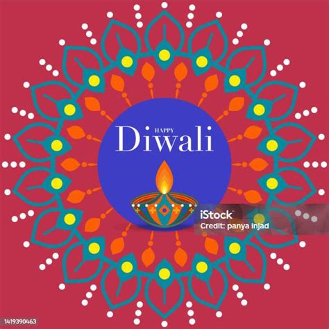 Selamat Diwali Deepavali Atau Dipavali Festival India Perayaan Desain Datar Ilustrasi Stok