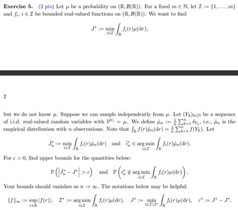 Solved Exercise pts Let μ be a probability on Chegg