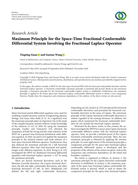 Pdf Maximum Principle For The Space Time Fractional Conformable