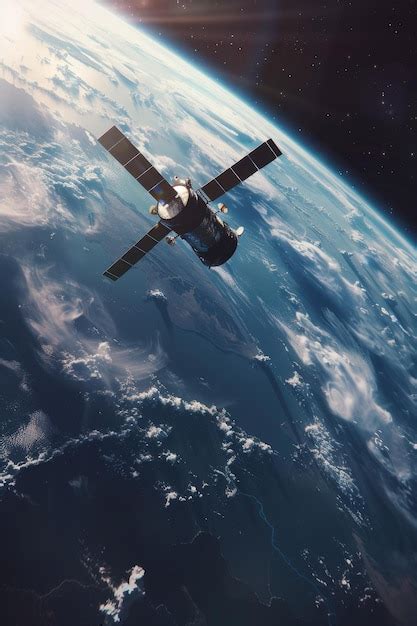 Satellite In Earth Orbit Generative Ai Premium Ai Generated Image