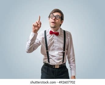 Funny Nerd Geek Have Idea Holds Stock Photo Shutterstock