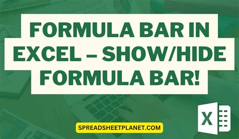 Formula Bar In Excel Show Hide Formula Bar