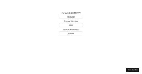 Date And Time Input Codesandbox