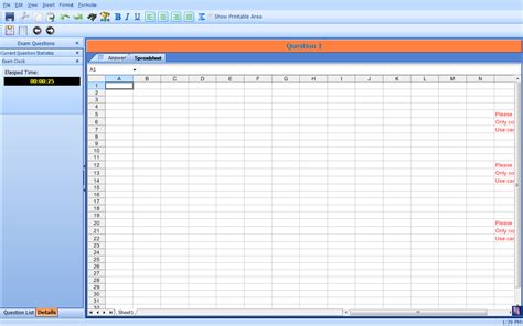 Spreadsheet Exam Printable Spreadshee Spreadsheet Exam Questions