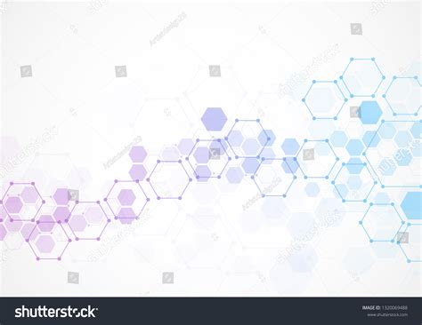 Abstract Hexagonal Molecular Structures Technology Background Stock Vector Royalty Free