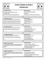 Debate Printables How To Debate Worksheets