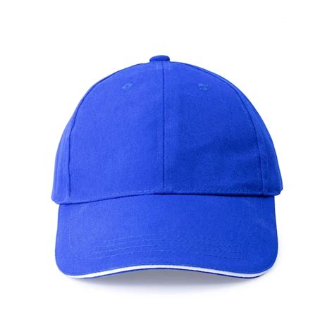 파란색 모자 흰색 배경에 고립입니다 프리미엄 사진