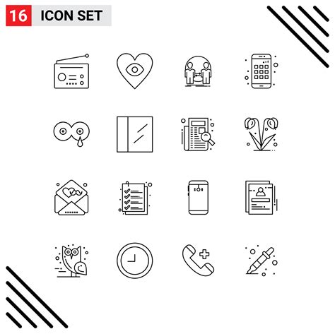 Stock Vector Icon Pack Of 16 Line Signs And Symbols For Milk Breast Clone Smartphone App