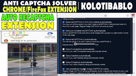 Anti Captcha Solver For Kolotibablo Auto Recaptcha Extension Youtube