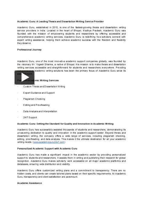 Ppt Academic Guru A Leading Thesis And Dissertation Writing Service Provider Powerpoint