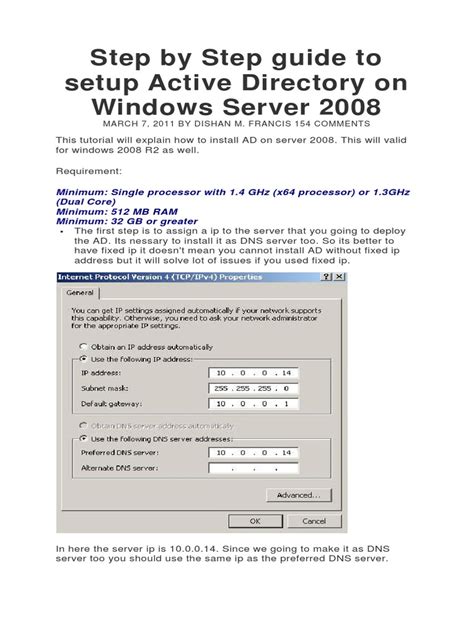 step by step guide to setup active directory on windows server 2008