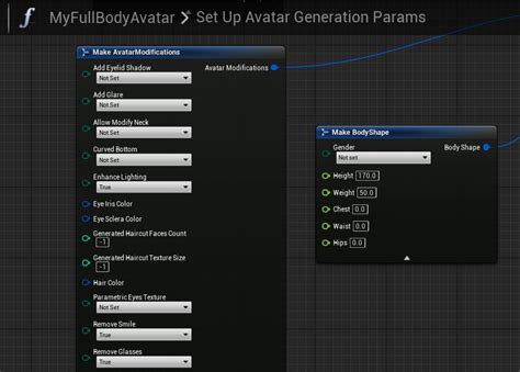 Avatar SDK UE Plugin Full Body Sample Blueprints Documentation