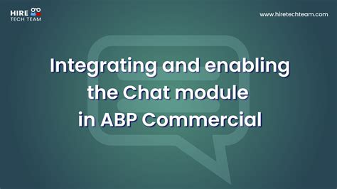 Integrating And Enabling The Chat Module In Abp Commercial Abpio