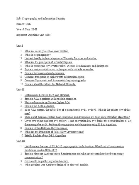 Cns Imp Questions Pdf Cryptography Public Key Cryptography