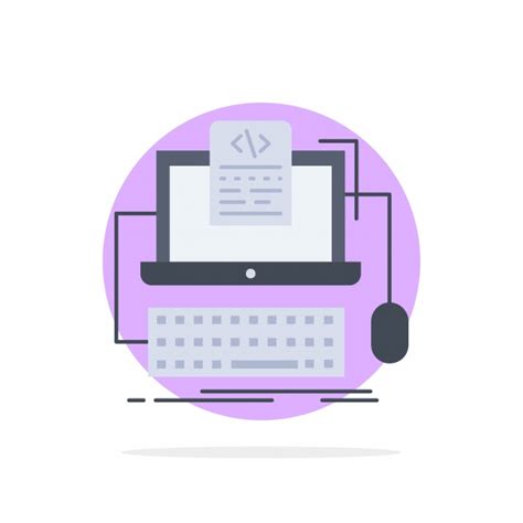 Code Coding Computer Monoblock Screen Flat Color Icon Vector Computer