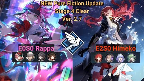 E0s0 Rappa Superbreak And E2s0 Himeko Herta Fua ┃new Pure Fiction Update┃stage 4┃3 Stars ┃version