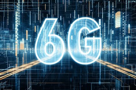 Premium Ai Image Futuristic 6g Network Concept With Glowing Icon On