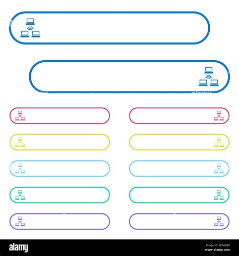 wireless network icons in rounded color menu buttons left and right