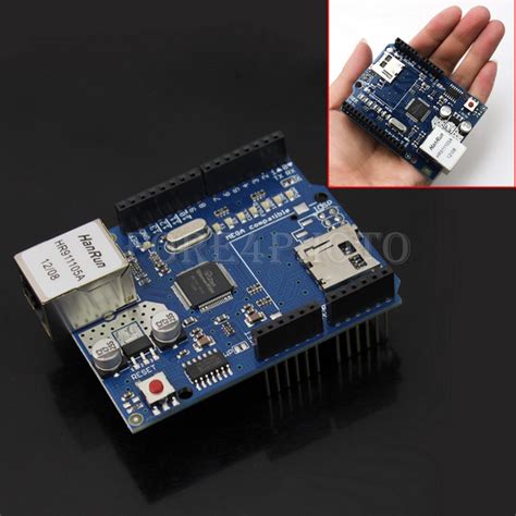 Купить прочный последнюю версию Ethernet щит W5100 для Arduino 2009