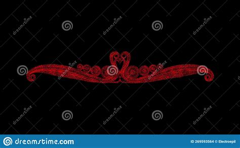 3d Ornament On Black Bg Object Dissolved Red Flickering Particles Business Backdrop Science