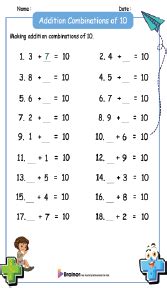 Combinations Of 10 And Combinations Of 5 With A Free Printable Worksheets Library