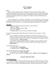 SPSS 1 Docx SPSS 1 Assignment Basics Of SPSS Intro SPSS Is A Software Program Used By