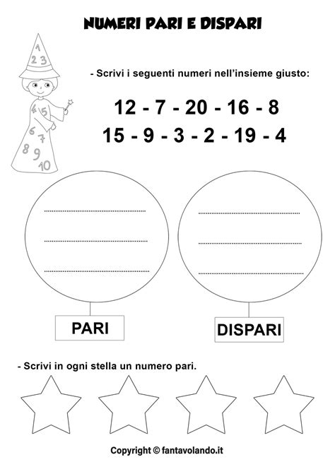 Schede Di Matematica Numeri Pari E Dispari Fantavolando