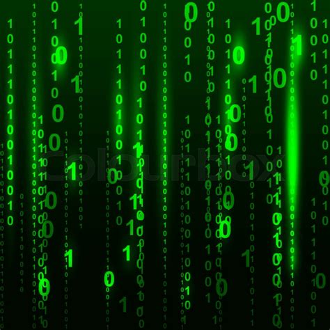 green color code streams glowing on screen vector background stock