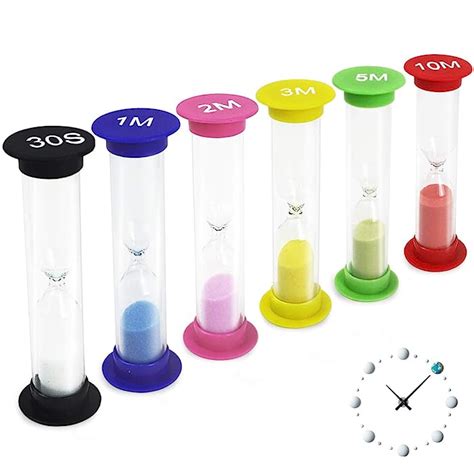 buy lzymsz 6 pack sand timer colorful hourglass sandglass timer 30 sec