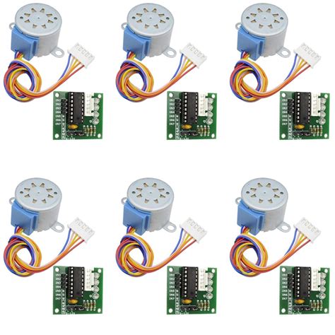 Syuab 6 Set 28byj 48 Stepper Motor With Uln2003 Driver Board Dc 12v 4 Phase For Raspberry Pi