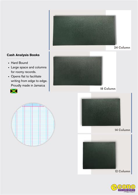 12 Column Cash Analysis Book Econo Office And School Supplies Ltd