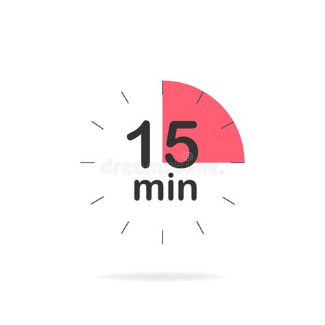 15 Minutes Timer Stopwatch Symbol In Flat Style Isolated Vector