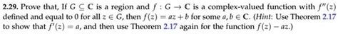 229prove Thatif G Cc Is A Region And F G C Is A Complex Valued Function With Fz Defined And