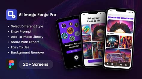 Forge Pro Ai Art Generator App Ui Kit Figma