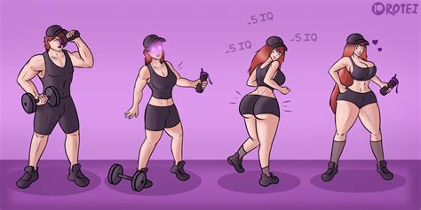 Rule 34 Ass Expansion Bimbofication Brain Drain Breast Expansion Female Gender Transformation