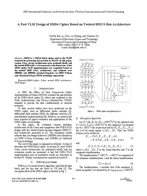 A Fast Vlsi Design Of Sms4 Cipher Based On Twisted Bdd S Box