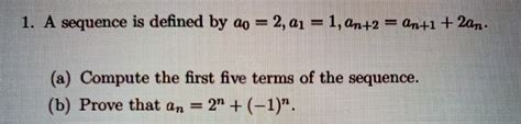 solved a sequence is defined by 4 2 01 1 4n 2 m an 1 2an a