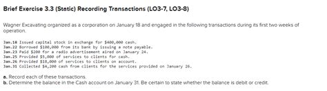 solved brief exercise 3 3 static recording transactions