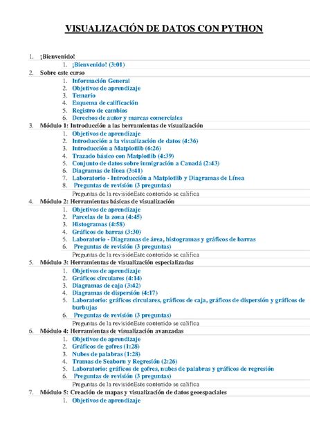 U Visualización DE Datos CON Python Parte VISUALIZACIÓN DE DATOS CON PYTHON Bienvenido