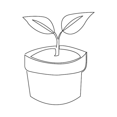 Premium Vector Single Line Plant Growth Processing From Seed Illustration
