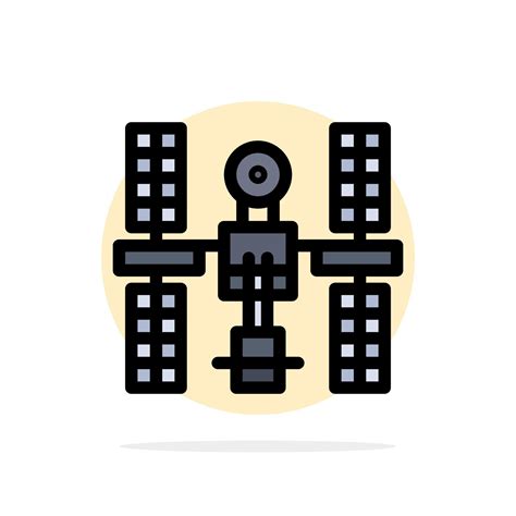 Complex Orbital Platform Satellite Space Abstract Circle Background Flat Color Icon 19125137