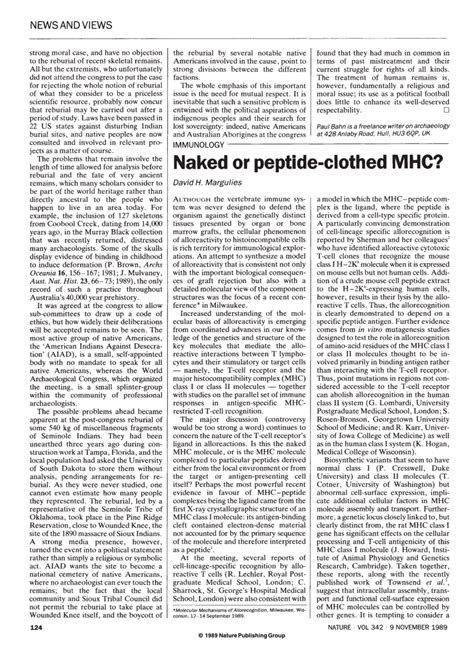 PDF Naked Or Peptide Clothed MHC