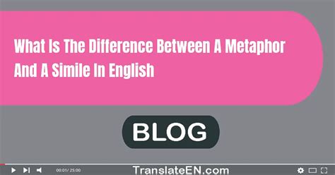 What Is The Difference Between A Metaphor And A Simile In English