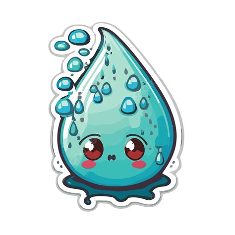 물방울 스티커 일러스트 벡터 푸른 절연 물 만화 방울과 스티커 디자인 상표 Png 일러스트 및 벡터 에 대한 무료 다운로드 Pngtree