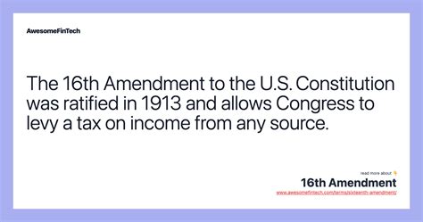 16th Amendment Awesomefintech Blog