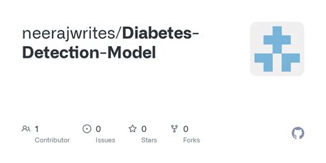 Diabetes Detection Modelworking Of Model At Main · Neerajwritesdiabetes Detection Model · Github